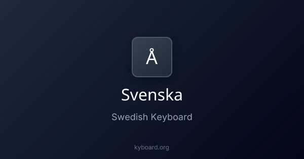 Swedish Keyboard Online - Type in Svenska with Å, Ä, Ö | KYBoard.org